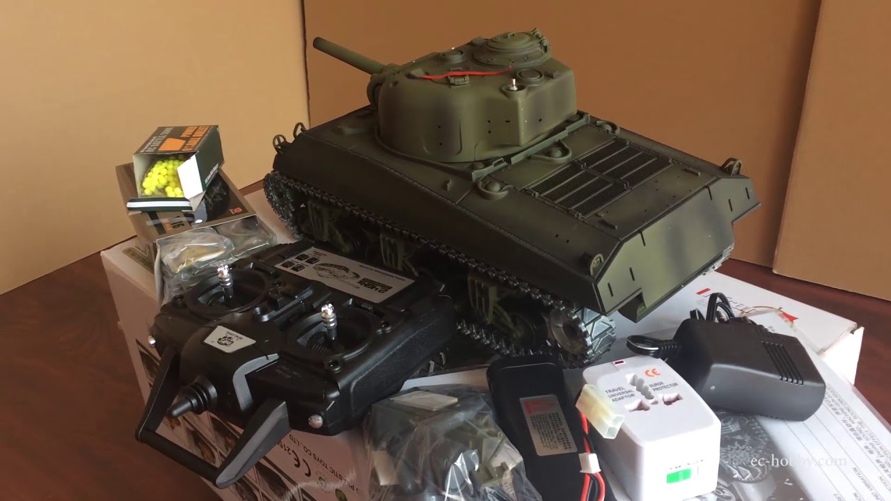 1/16 Scale Model Tank WWII US Sherman M4A3 Remote Control Tank - YouTube