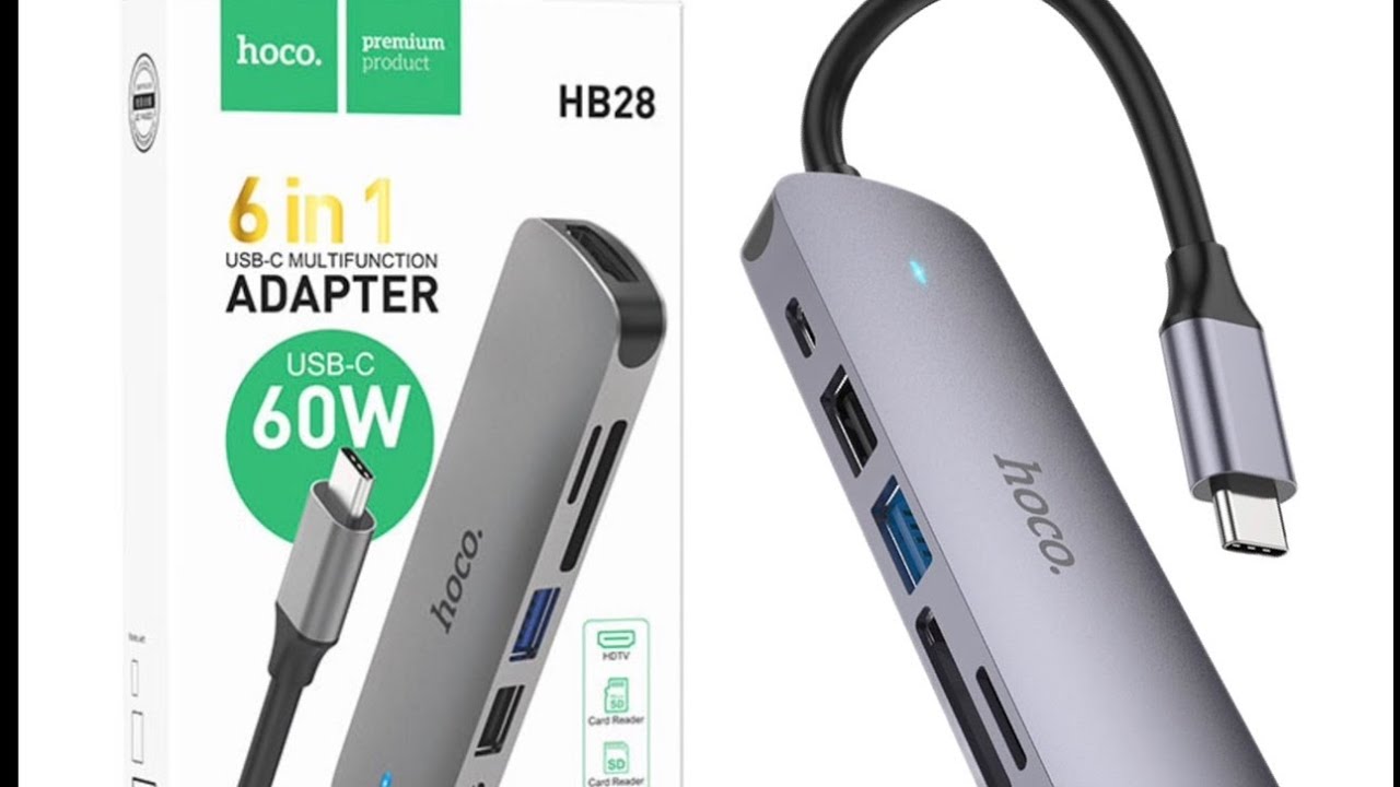 Type-C hub for ipad แบรน Hoco HB28 เชื่อมต่อง่าย พกพาสะดวก | PDC เทียน ...