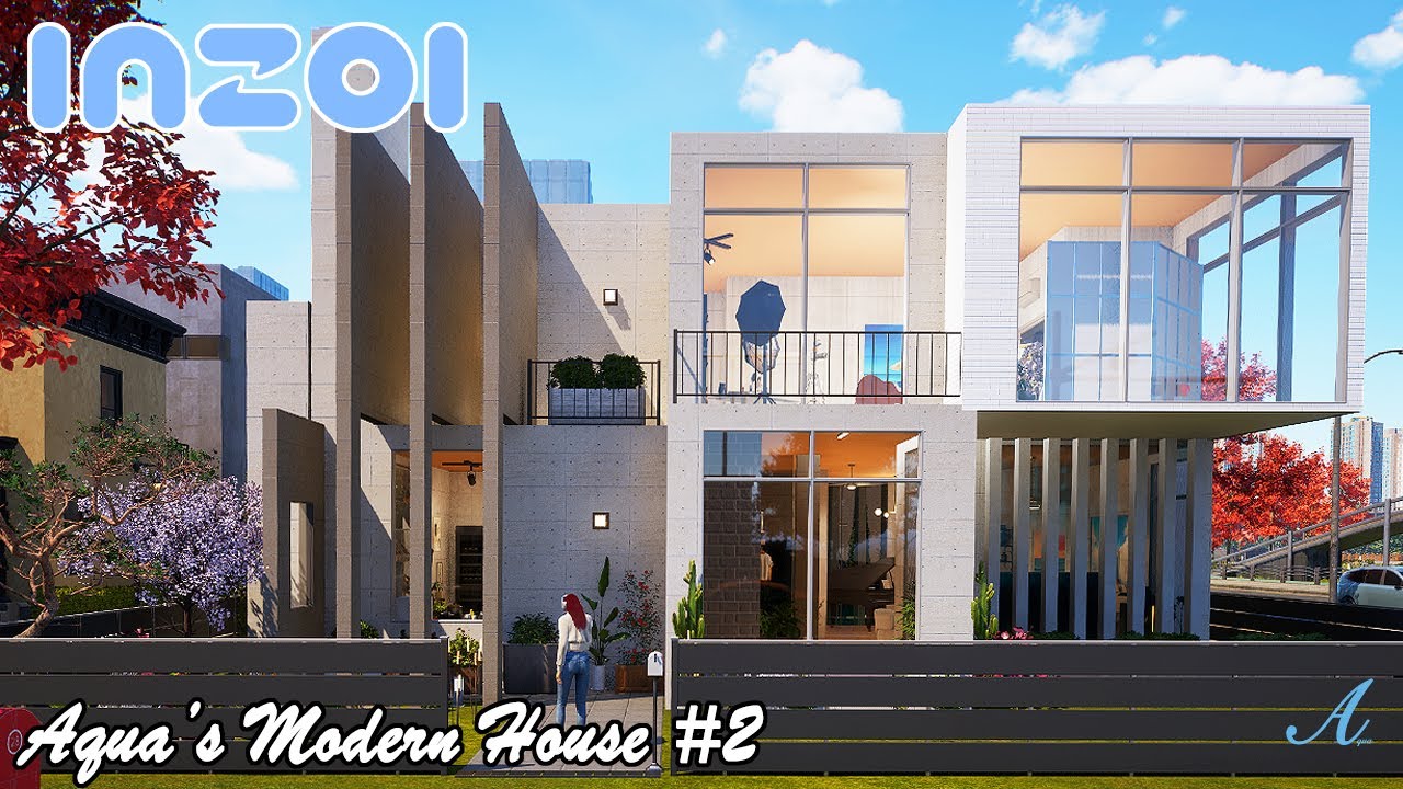 inZOI - Simple Concrete Modern House (Aqua's Modern House #2) - YouTube