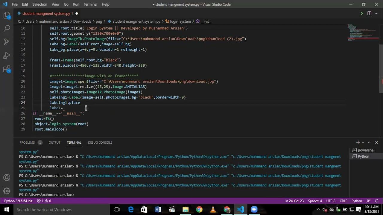 How to create Login system form using python (part-2) - YouTube