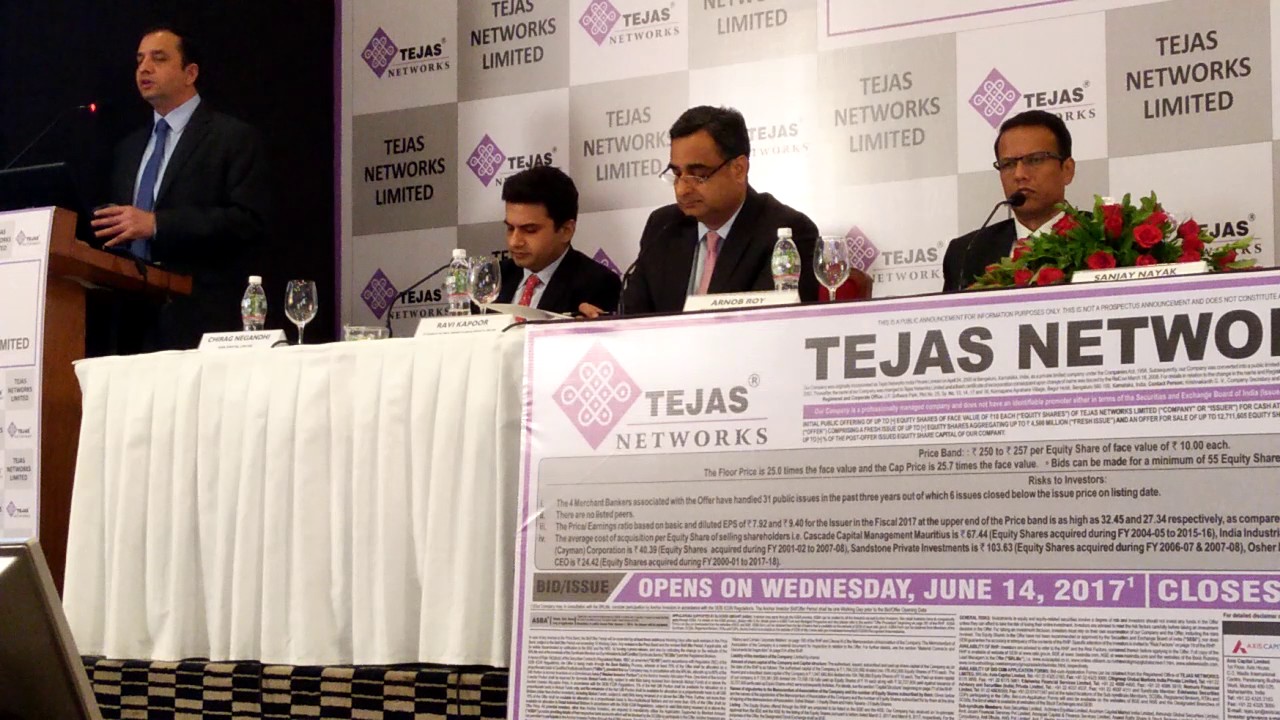 TEJAS NETWORKS LIMITED IPO OPENS ON WEDNESDAY JUNE 14, 2017 AND CLOSES ...