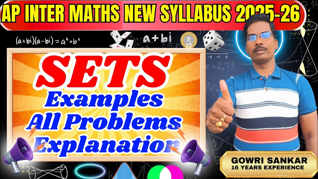 AP Intermediate Maths New Syllabus|| Chapter-1|| Sets|| Examples All ...