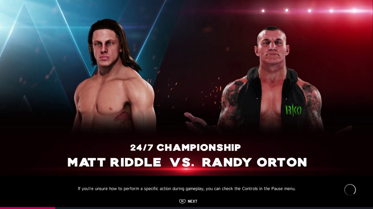 WWE 2K20 Randy Orton VS Matt Riddle 1 VS 1 Match 24/7 Title - YouTube