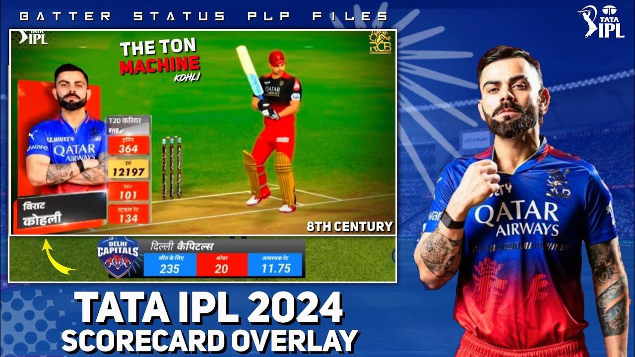Tata IPL 2024 Scorecard Overlay | Batter New Status Plp File 🥵 | Real ...