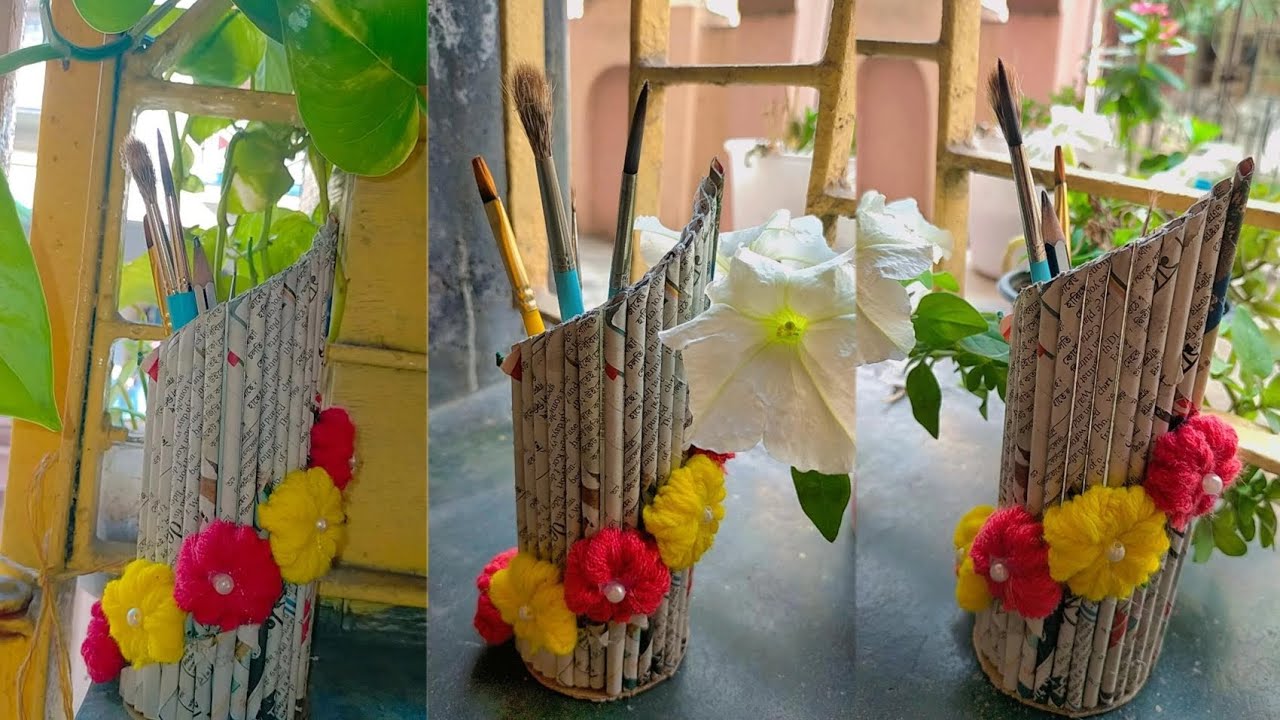 Handmade Papercraft | Penholded | Newspaper Craft | DIY ...