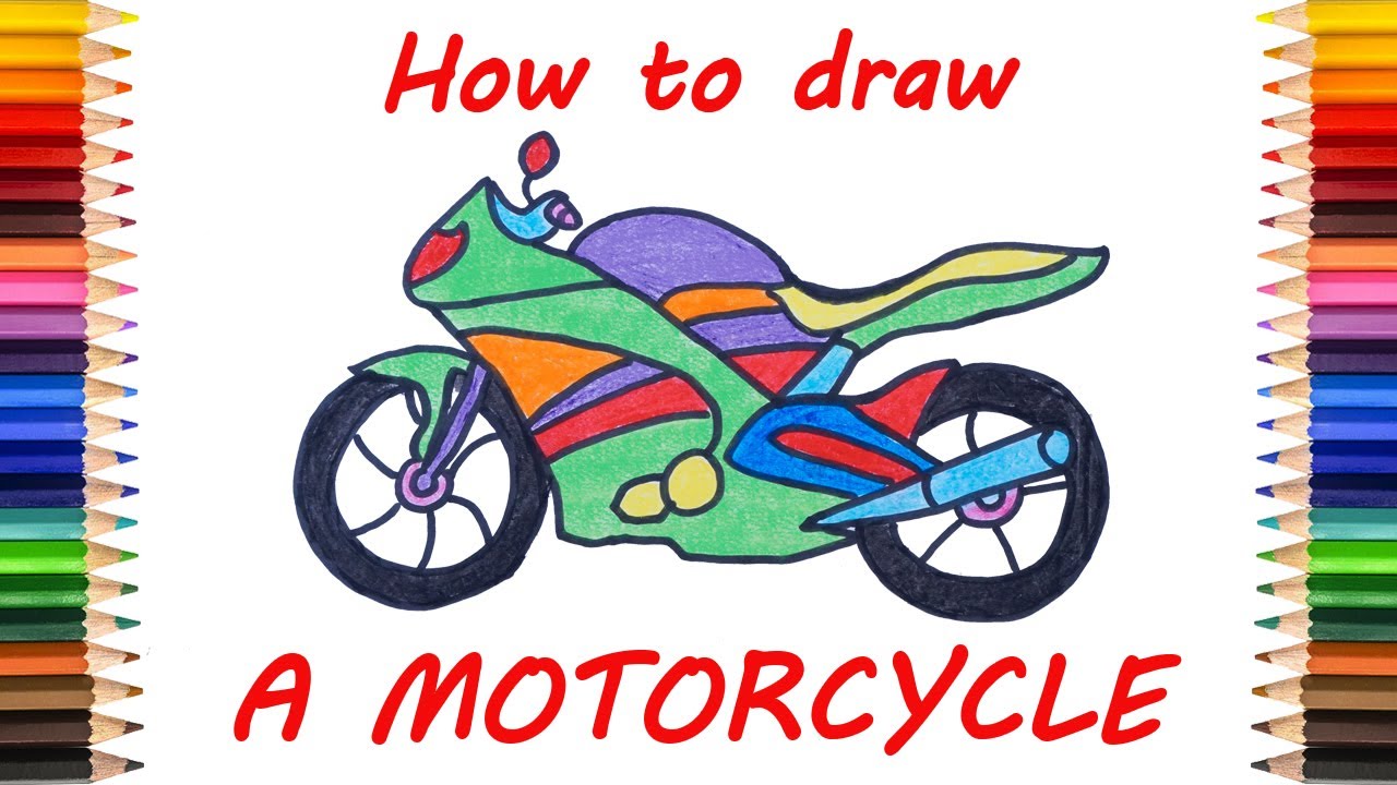 How to Draw and Coloring a Motorbike - YouTube