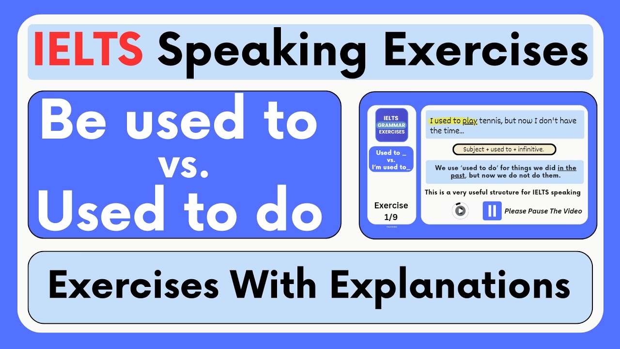 IELTS Speaking Exercises: Be used to/Used to do - YouTube