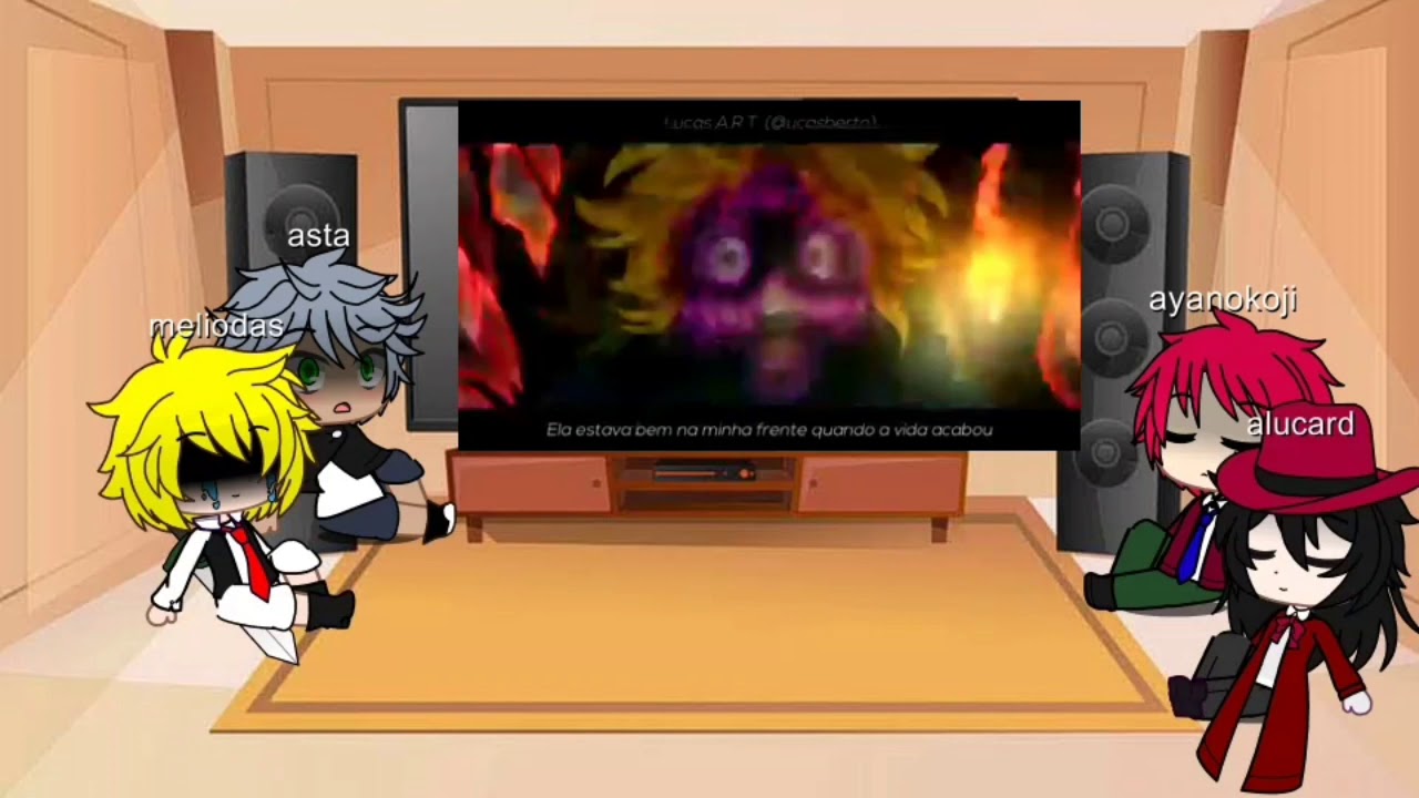 React protagonistas de anime reagindo ao rap do meliodas eu sou o ...