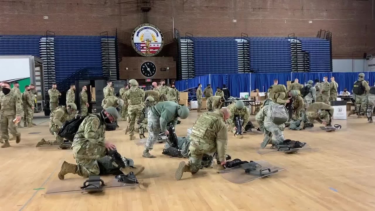 National Guard troops in DC ahead of inauguration - YouTube