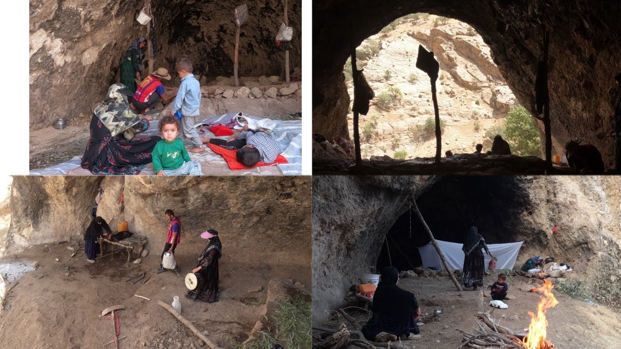 Building a place with stone and wood for living things in the cave ...