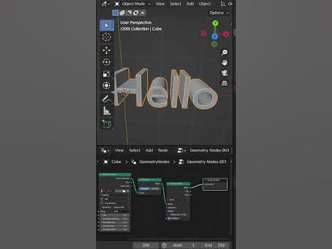 Create 3D Text Animation with Blender Geometry Nodes #blendertutorial #shorts - YouTube