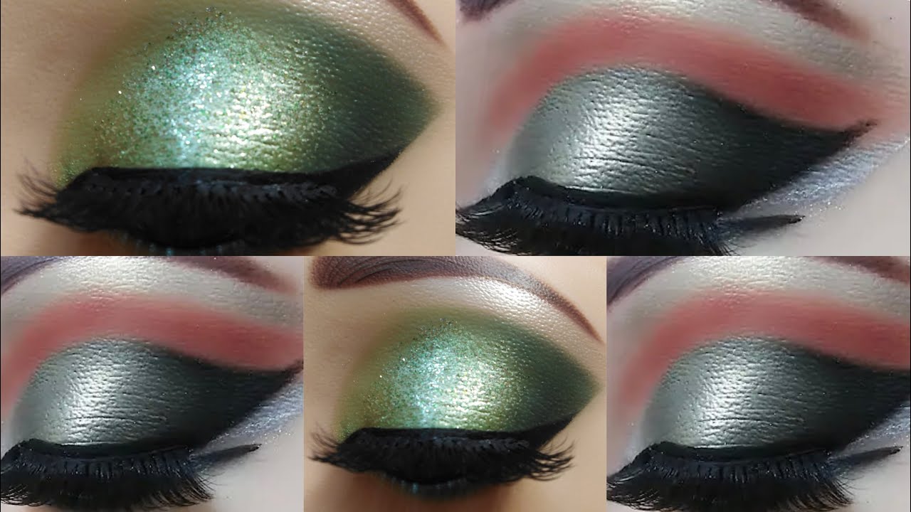 Step By Step Flawless Green Smokey Glam Eye Makeup Tutorial || 2 Best ...