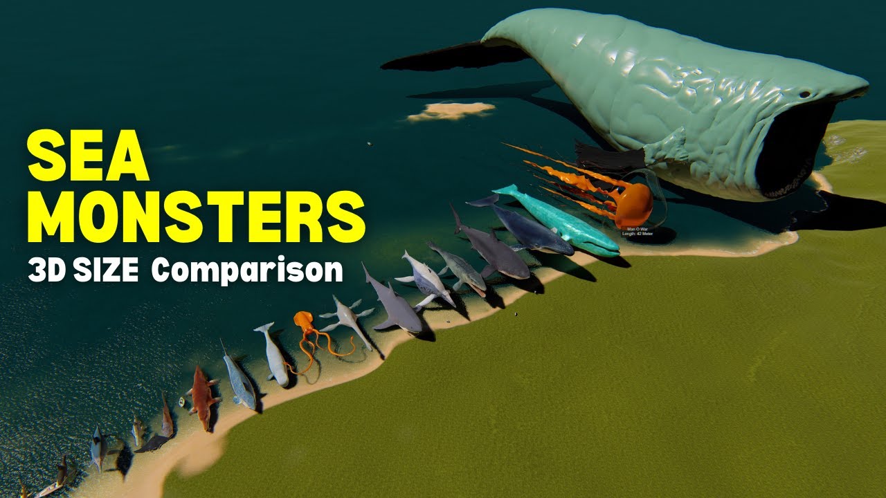 Unleashing the Oceans: 3D Size Comparison of Sea Monsters 🌊🐉 BLOOP Vs ...