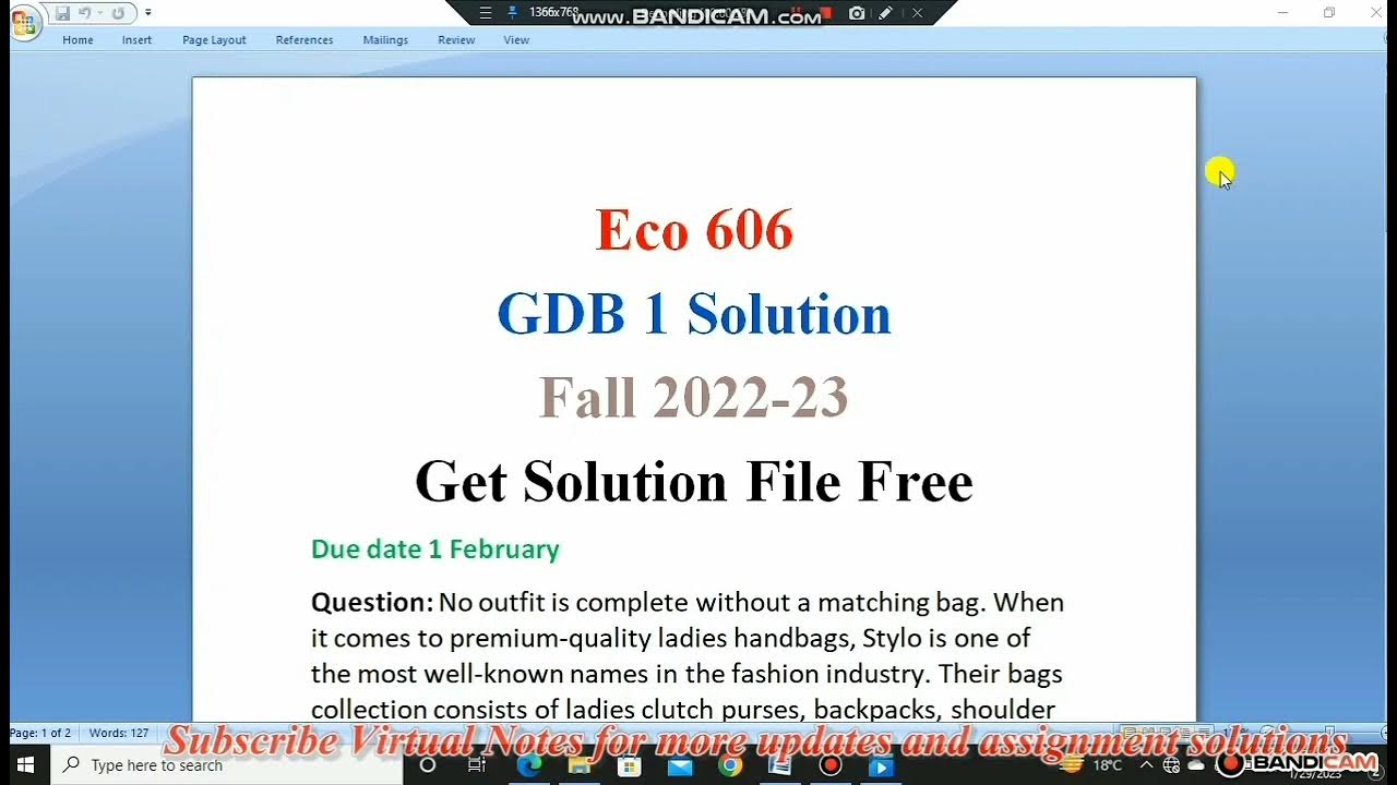 Eco 606 GDB Solution no 1 2023 💯💯 correct solution - YouTube