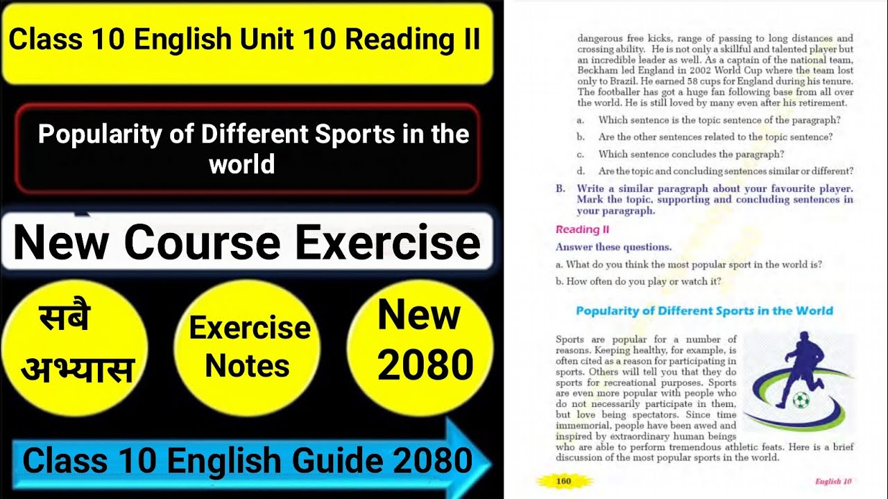 Class 10 English Unit 10 Popularity Of Different sport in the world ...