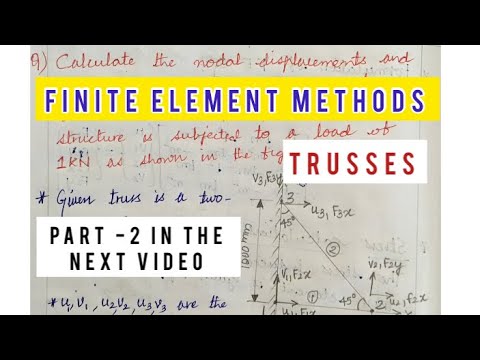 TRUSS PART-1-PROBLEM-1 ANALYSIS OF TRUSSES FINITE ELEMENT METHODS /FINITE ELEMENT ANALYSIS FEM ...