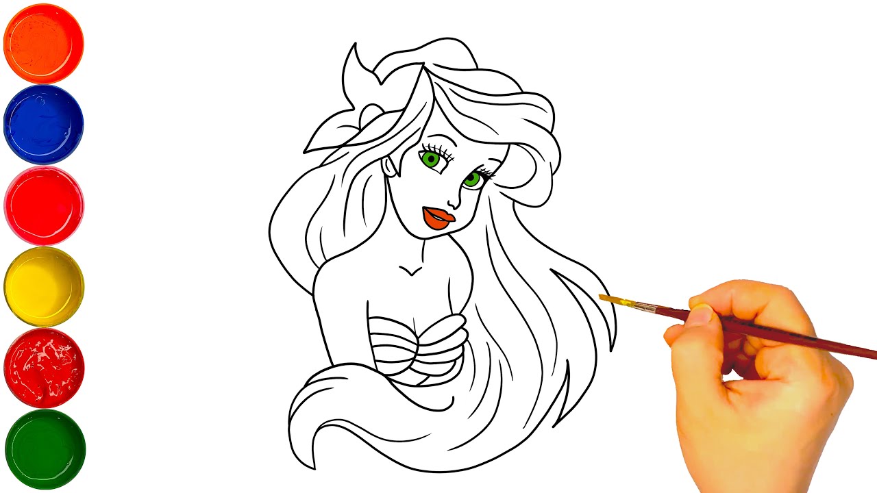 How To Draw Princess Ariel Step By Step Easy | How To Draw Disney ...