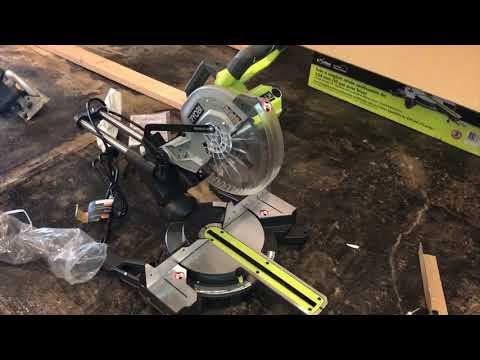 RYOBI 10” Sliding Compound Miter Saw with Laser (Model TSS102L ...