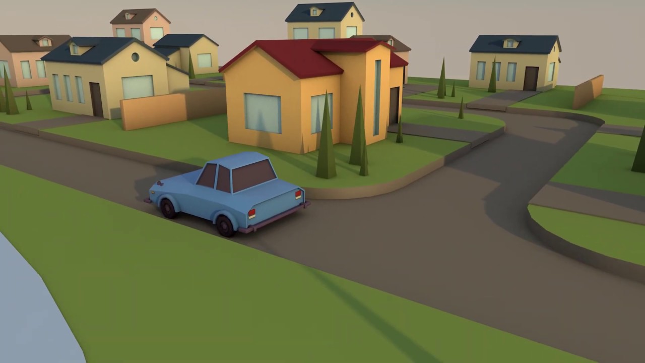 Car in City 3D animation in Cinema4D - YouTube