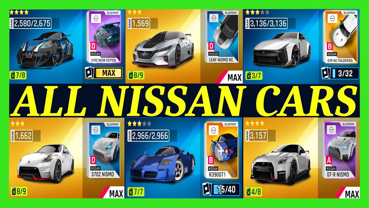 ASPHALT LEGENDS | NISSAN (370Z NEON, LEAF RC, 370Z NISMO, GTR-50 ...