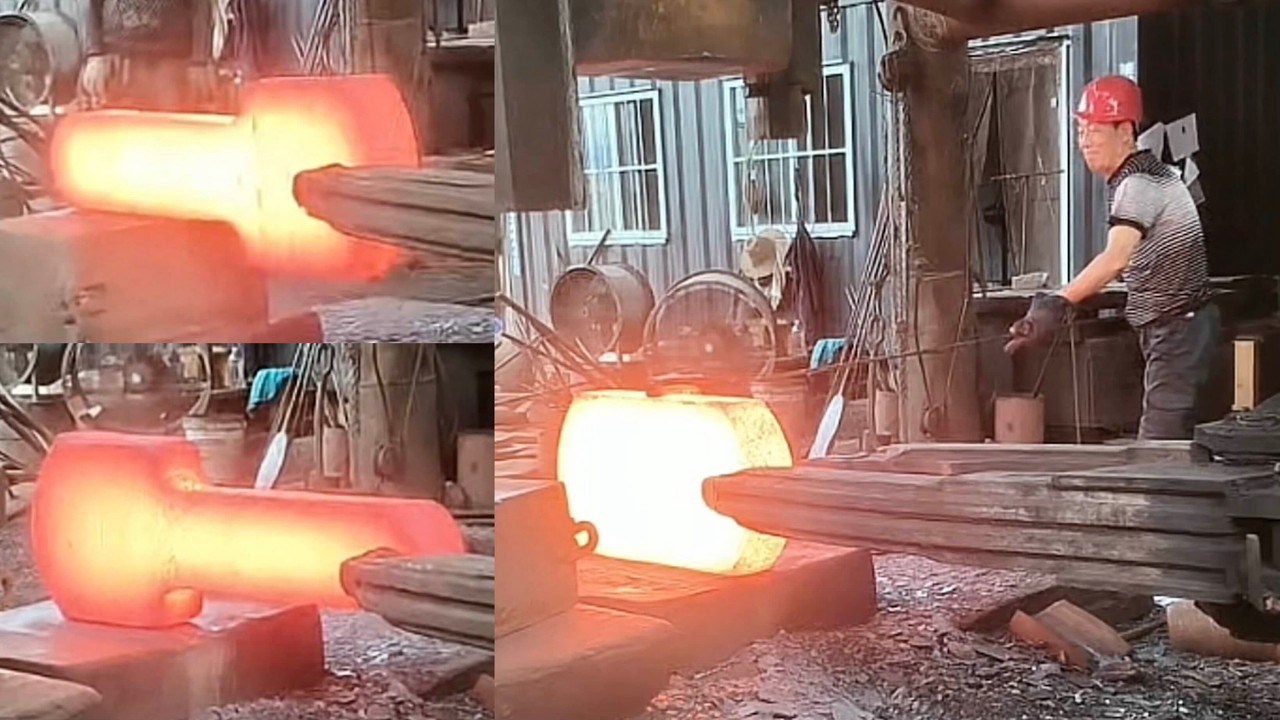 Forging Process of a Huge "Key" | Machinery Sounds | Art of Forging - YouTube