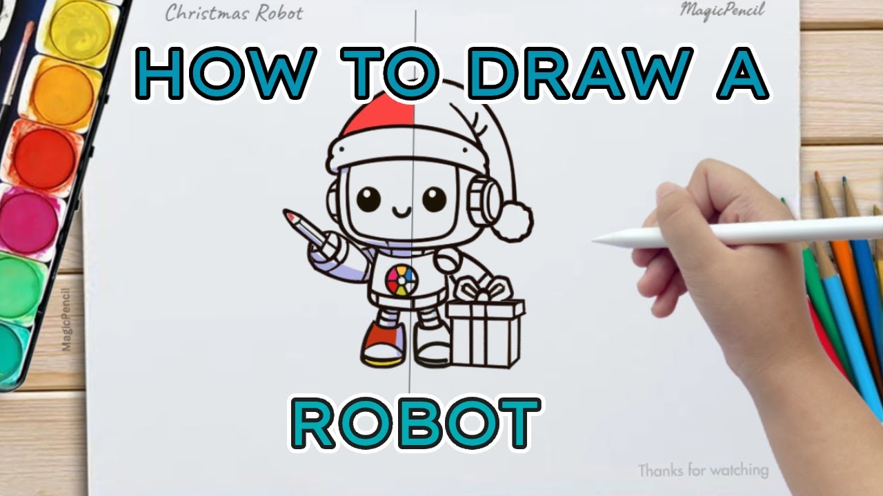 How to Draw a Christmas Robot | Easy Drawing for Kids - YouTube