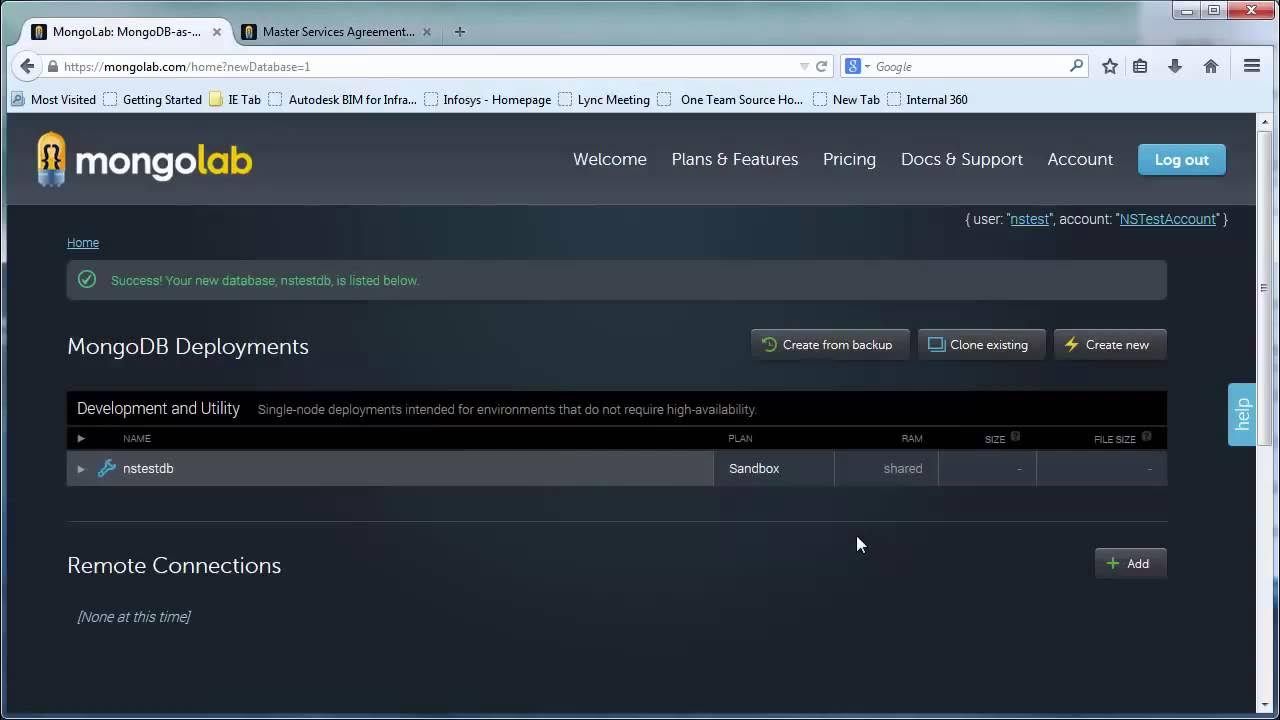 Nightscout Step 3 Setting up the Mongolab Database - YouTube