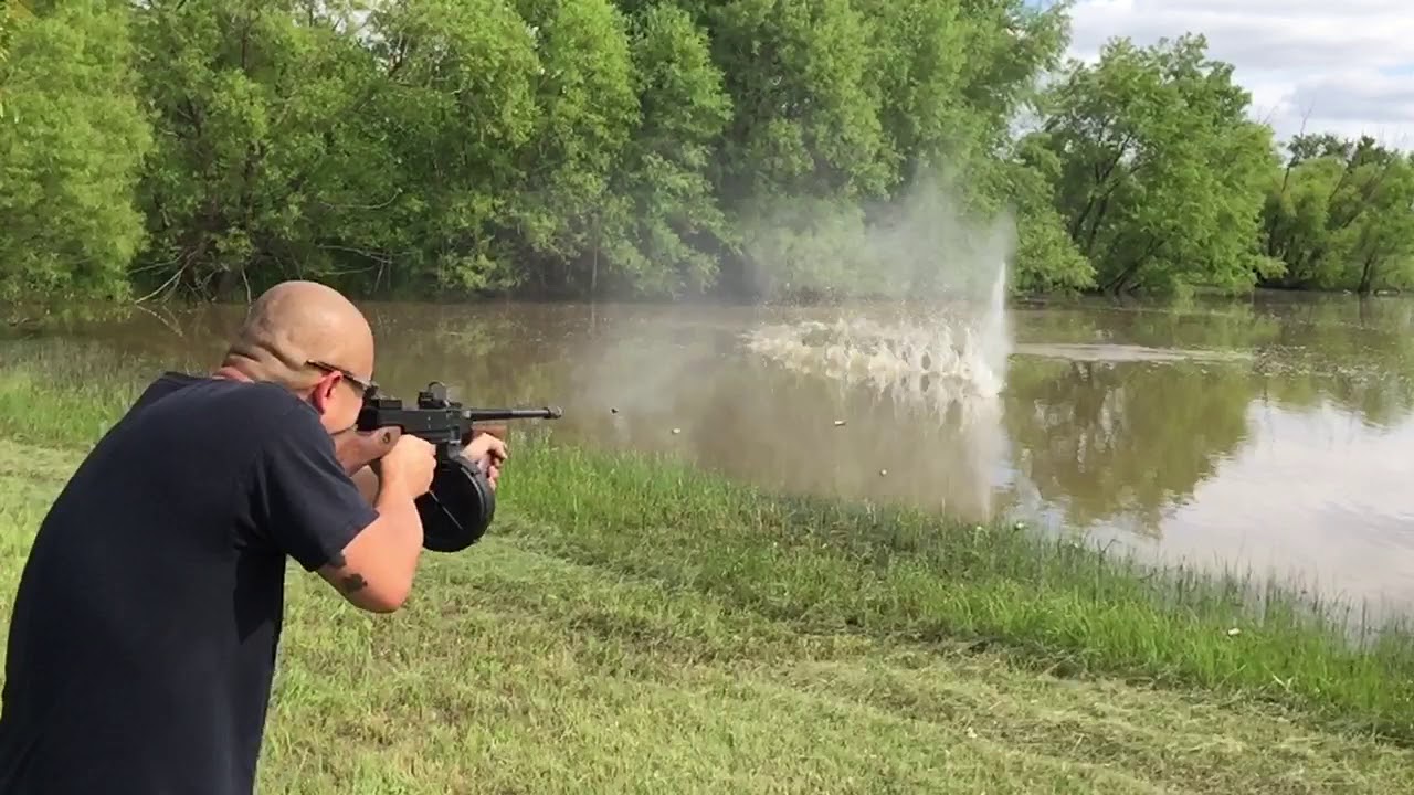 Ruger 10/22 machine gun full auto GSG 110rd drum magazine Tommy gun ...