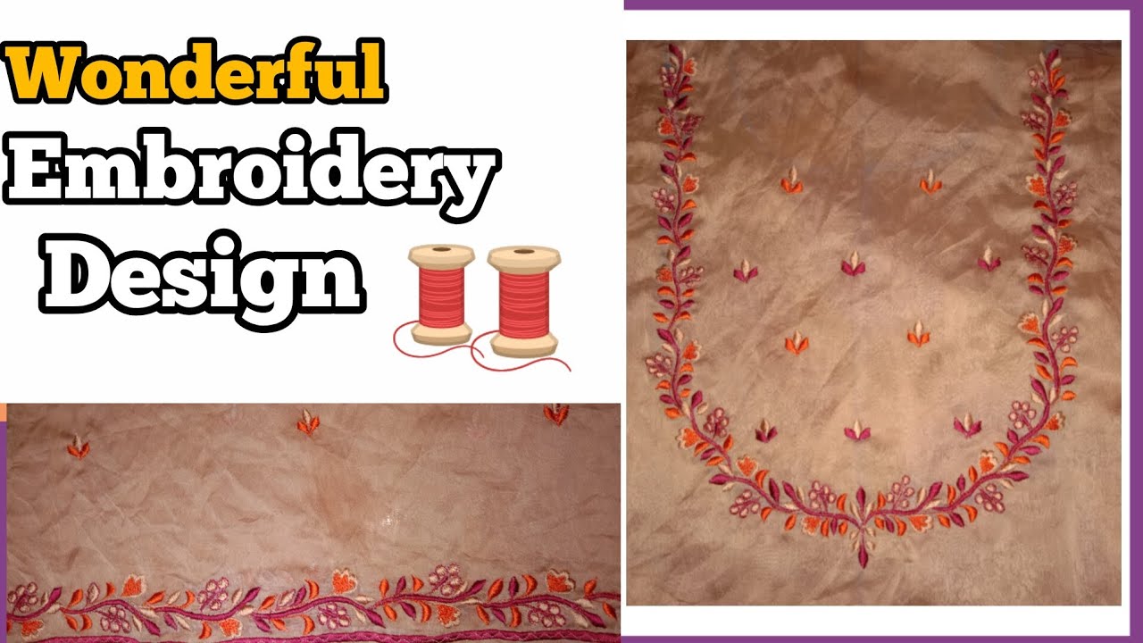 Beautiful sleeves embroidery design for girls||Zakia Embroidery|| - YouTube
