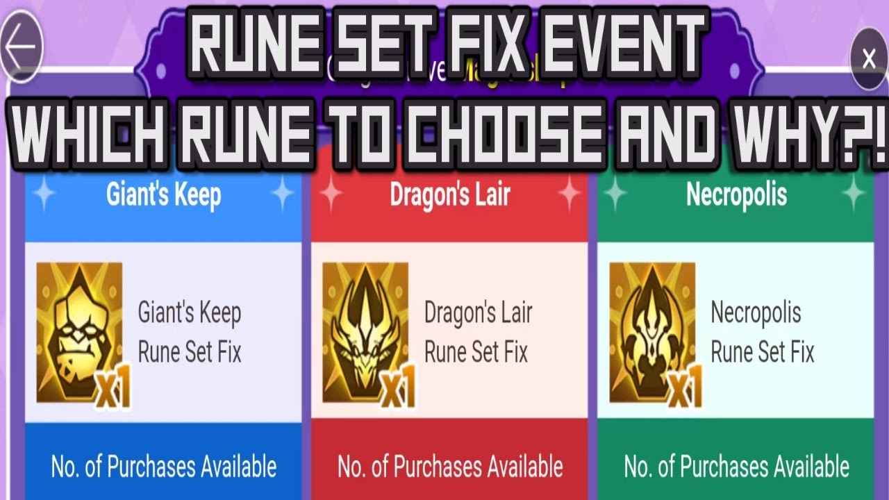 Rune set fix event - Which rune to choose and why?! - Summoners war ...