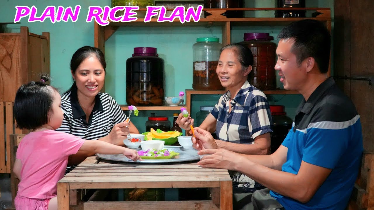 Traditional colorful plain rice flan cake. Can be varied with molasses ...