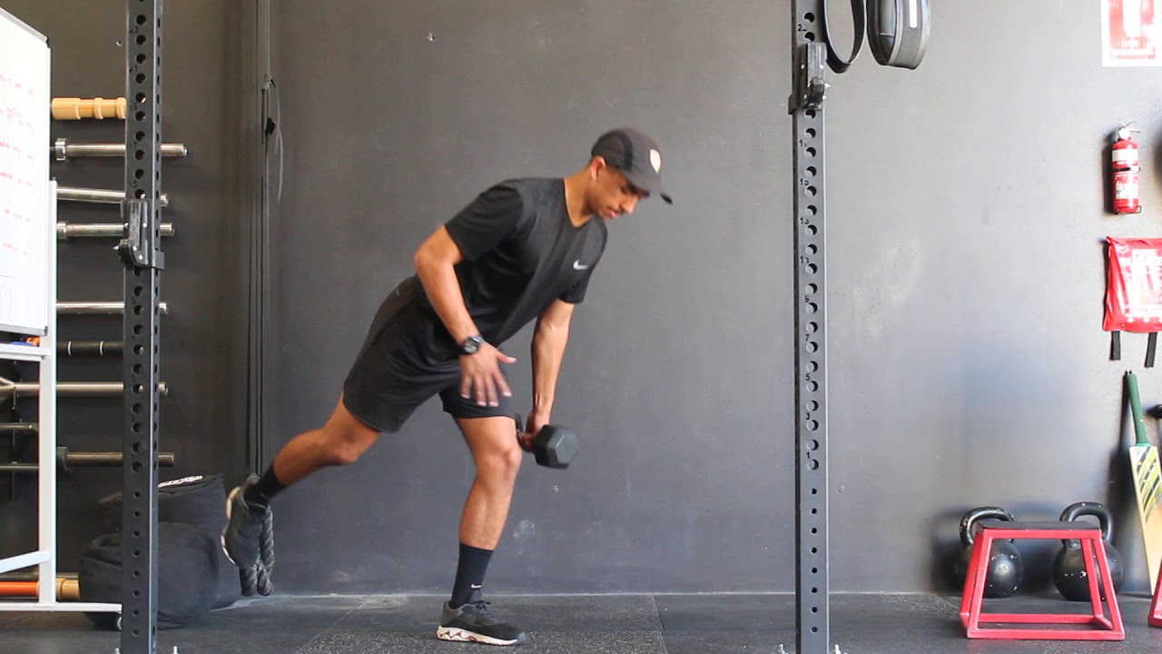 Single Leg RDL + High Knee DB - YouTube