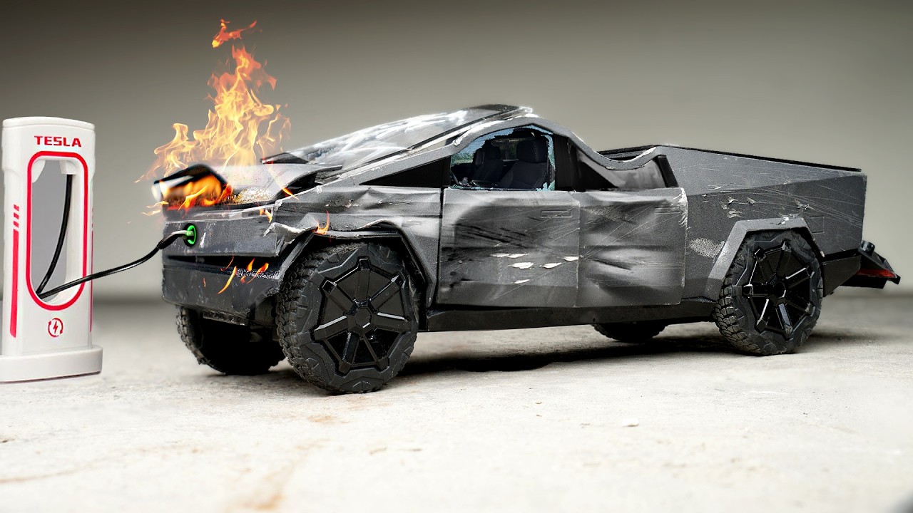 Crash Test of Tesla CyberTruck Diecast Model - Car Crash Test - YouTube