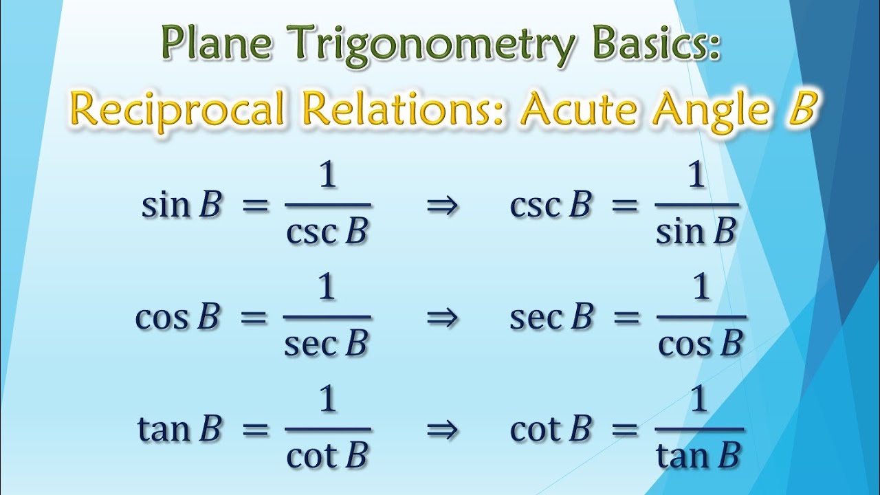 Reciprocal Relations of Acute Angle B (2 of 2) - YouTube