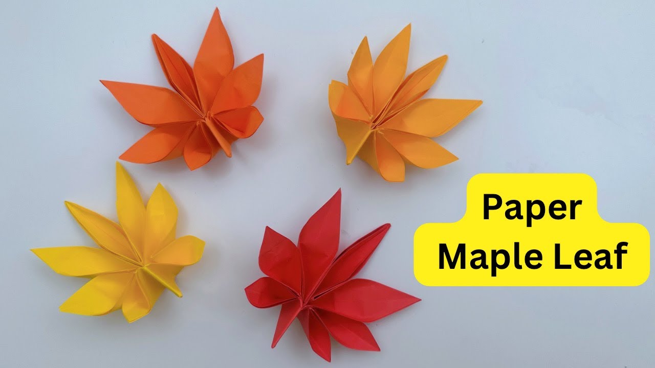 Paper Maple Leaf 🍁 | Paper Leaves 🍃 Making | Paper Crafts For School ...