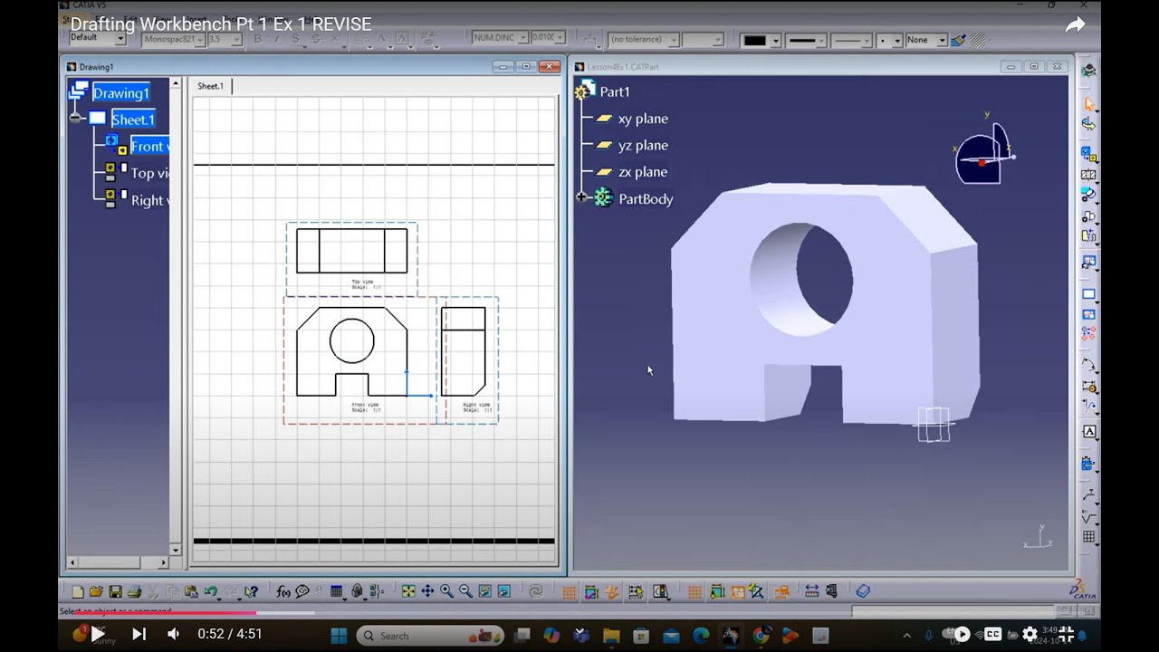 Drafting Workbench Pt 1 Ex 1 B - YouTube