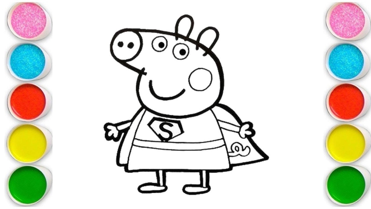 Peppa Pig and Family Drawing, Painting & Coloring For Kids and Toddlers ...