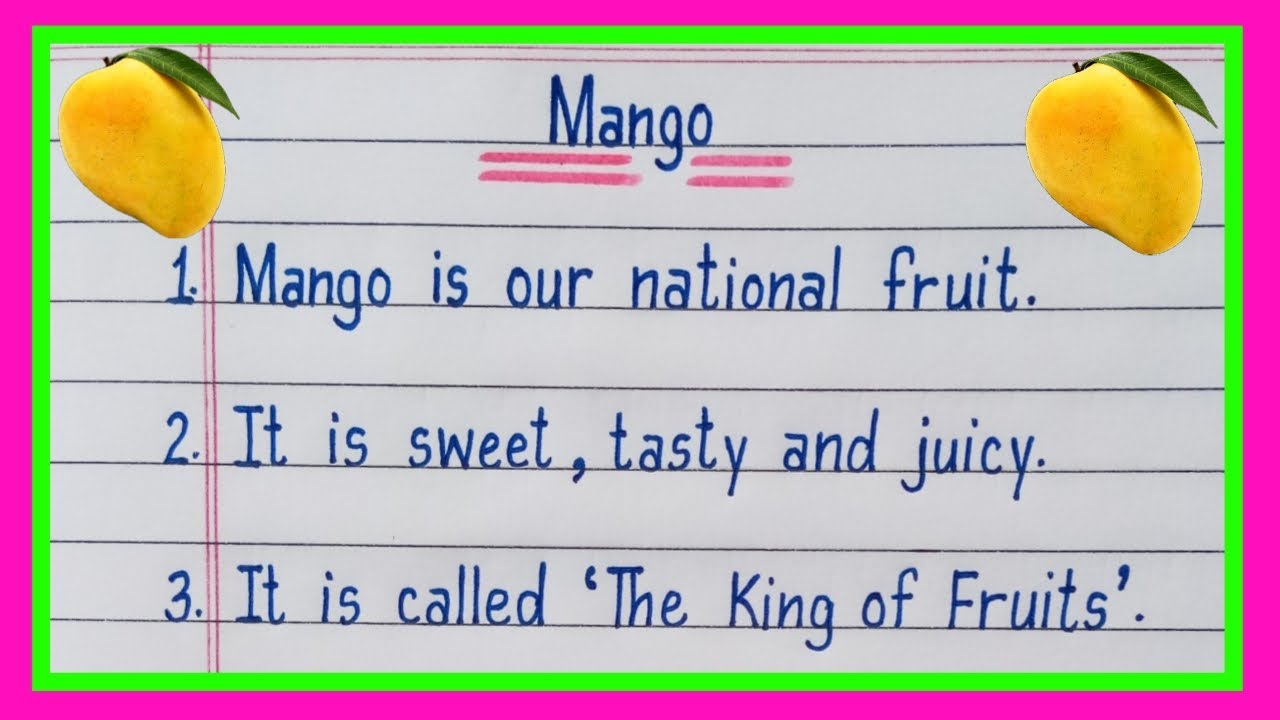10 lines on Mango in english | Mango essay in english 10 lines | Essay ...
