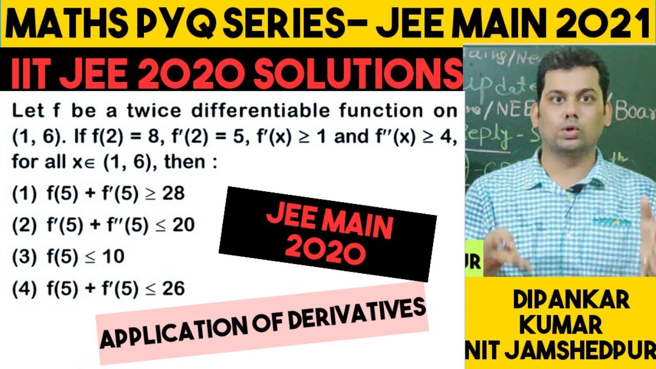 Jee Main 2020 previous year Question Application of Derivatives|Jee ...