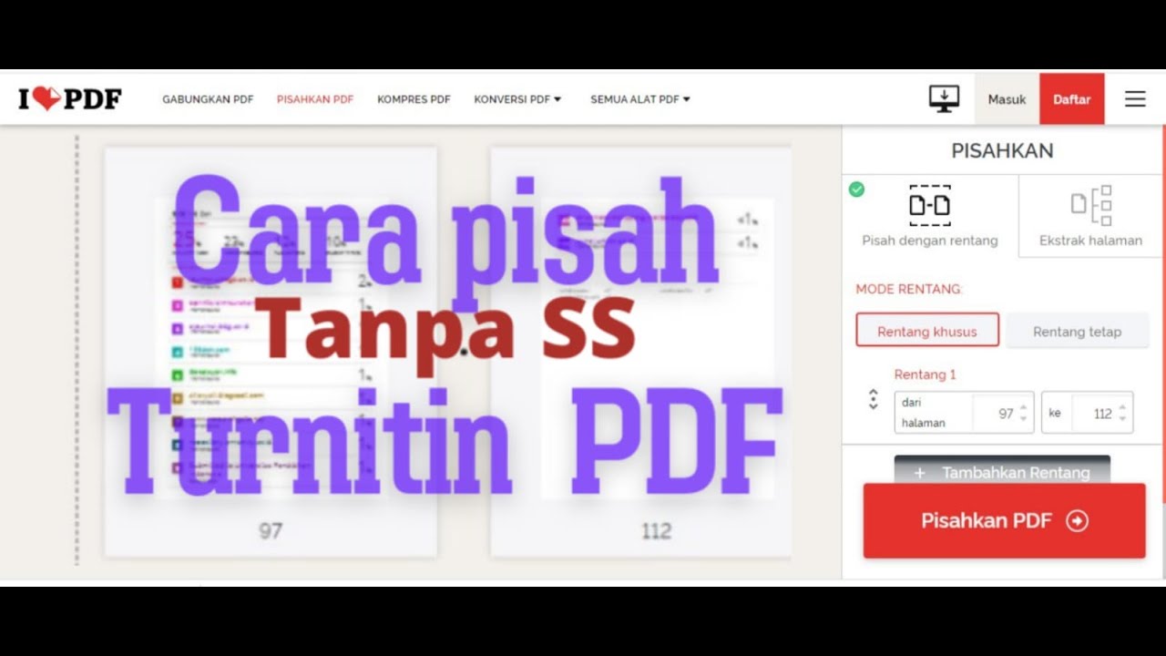 Cara Memisahkan file PDF Turnitin - YouTube