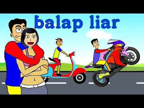 Balap liar - balap motor - kartun lucu #animasi #lucu - YouTube