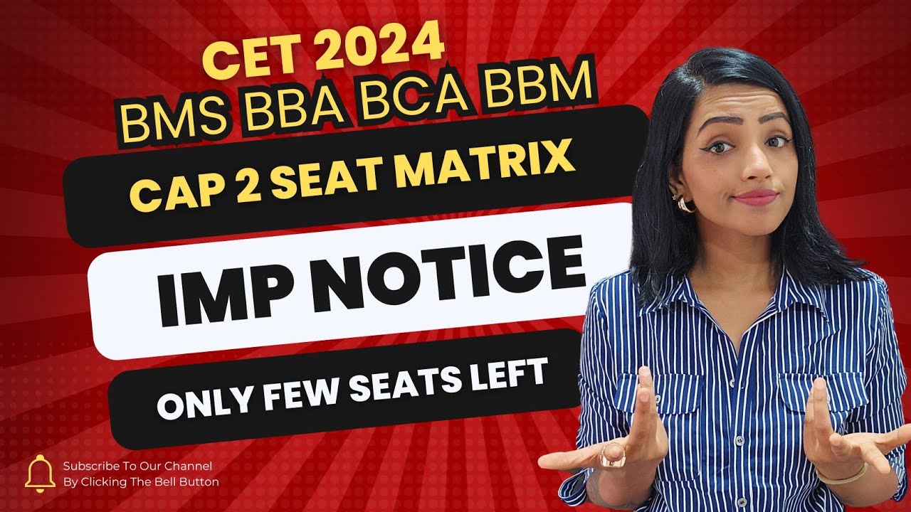 CET 2024 CAP 2 Seat Matrix Released |How to check| IMPORTANT NOTICE ...