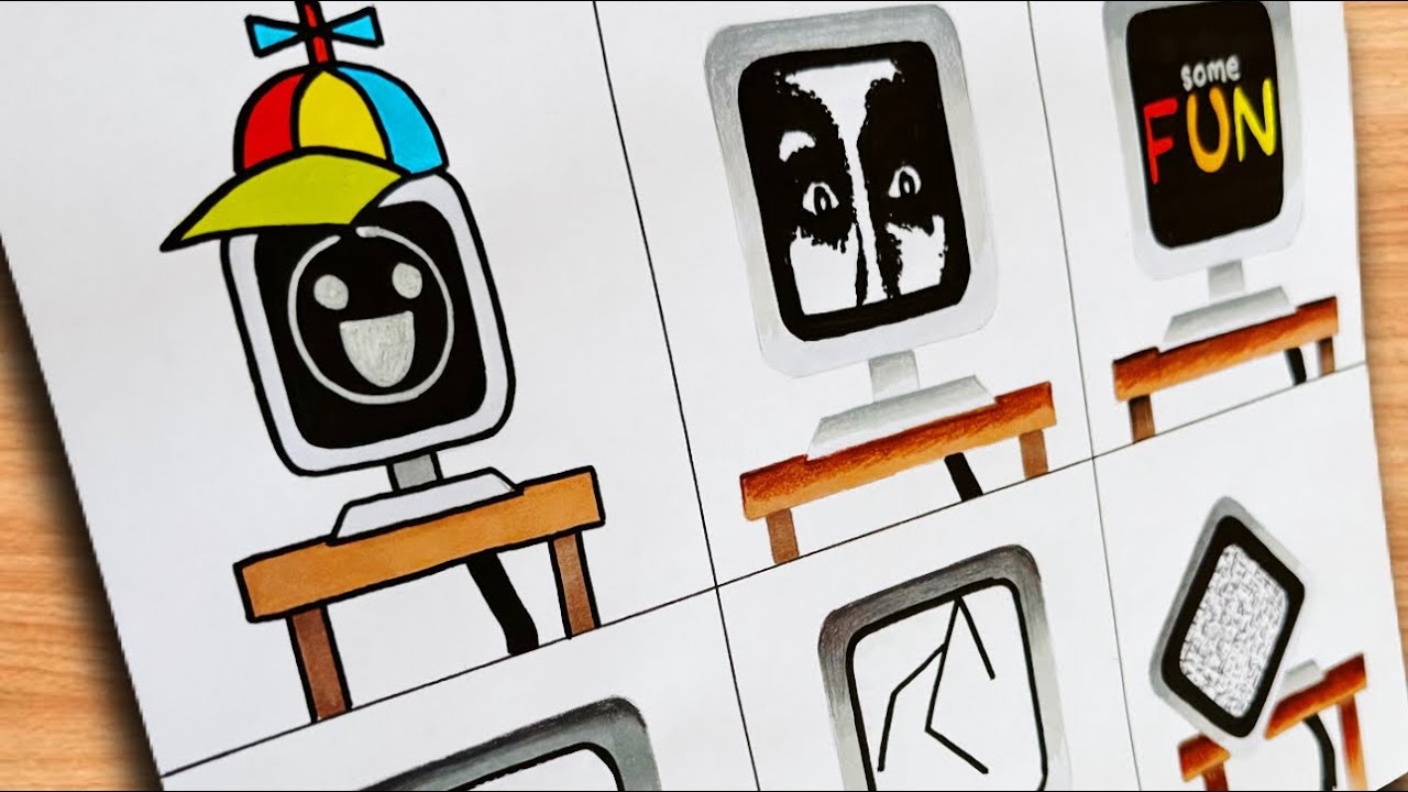 Drawing INCREDIBOX SPRUNKI ( Mr. Fun Computer ) Phase 1 vs Phase 2 vs ...