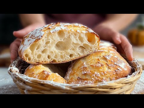 1 saatte yoğurmadan MÜKEMMEL İtalyan ekmeğini elde edin!