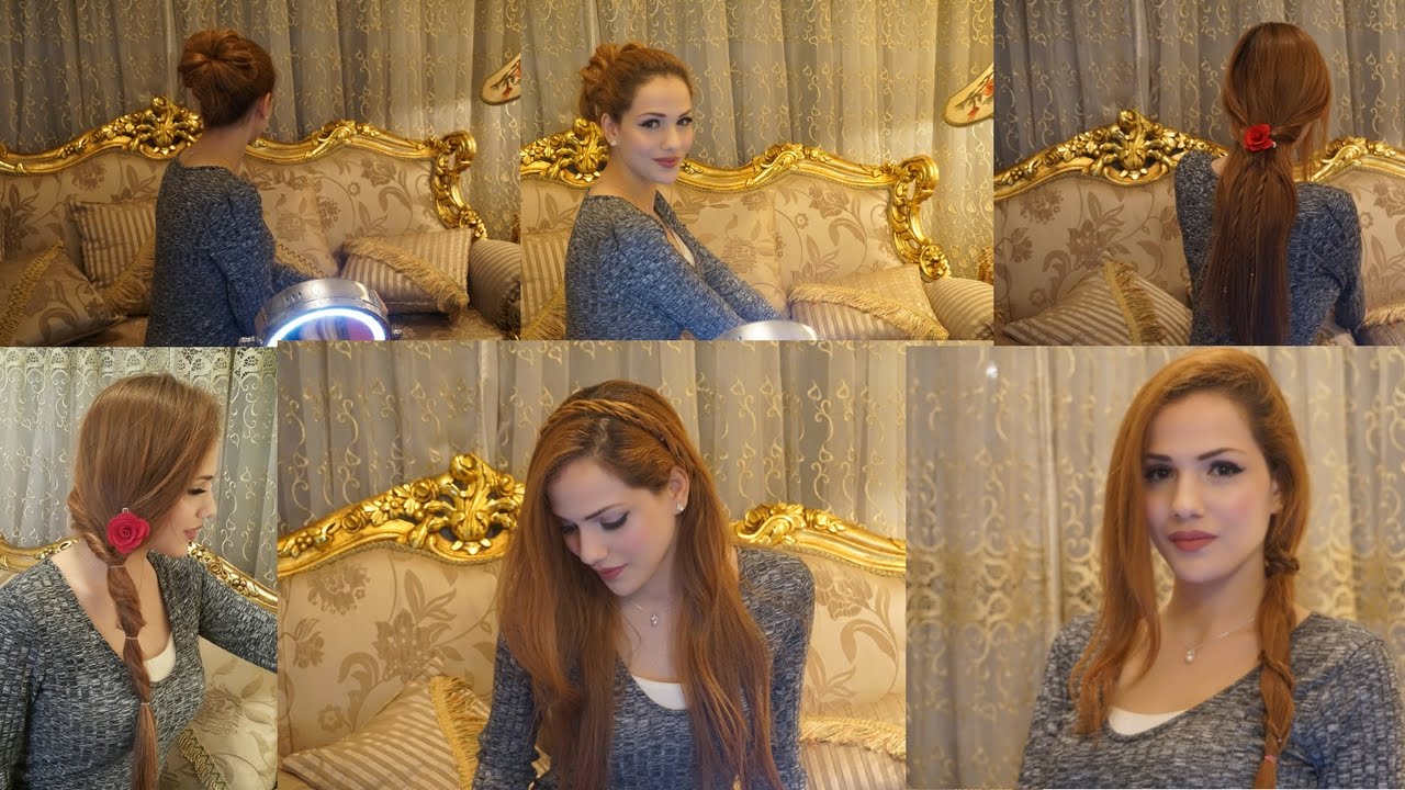1ST video SIMPLE & EASY HAIR STYLES FOR EVERYDAY Rania Sabry - YouTube