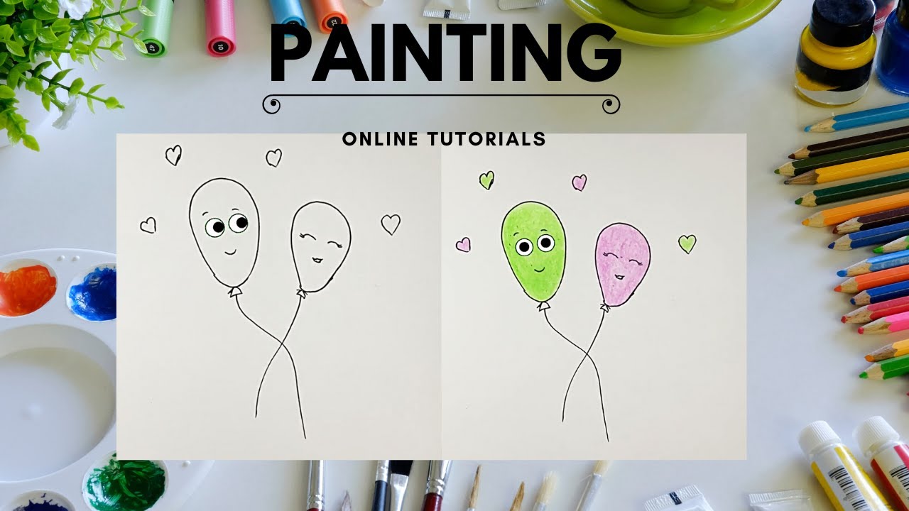 How to draw a balloon step by step instructions | Easy Drawing | Kids ...