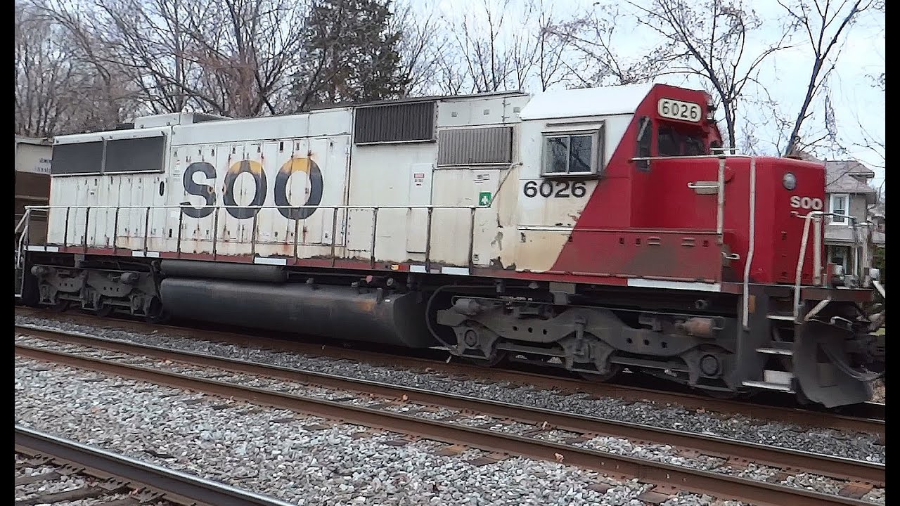 RARE! CSX Train Meet With Fresh CP & SOO ! - YouTube