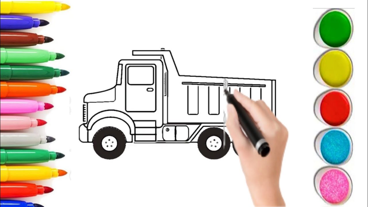 How to Draw a Truck for Kids | Truck Drawing Easy | Kids Drawing and ...