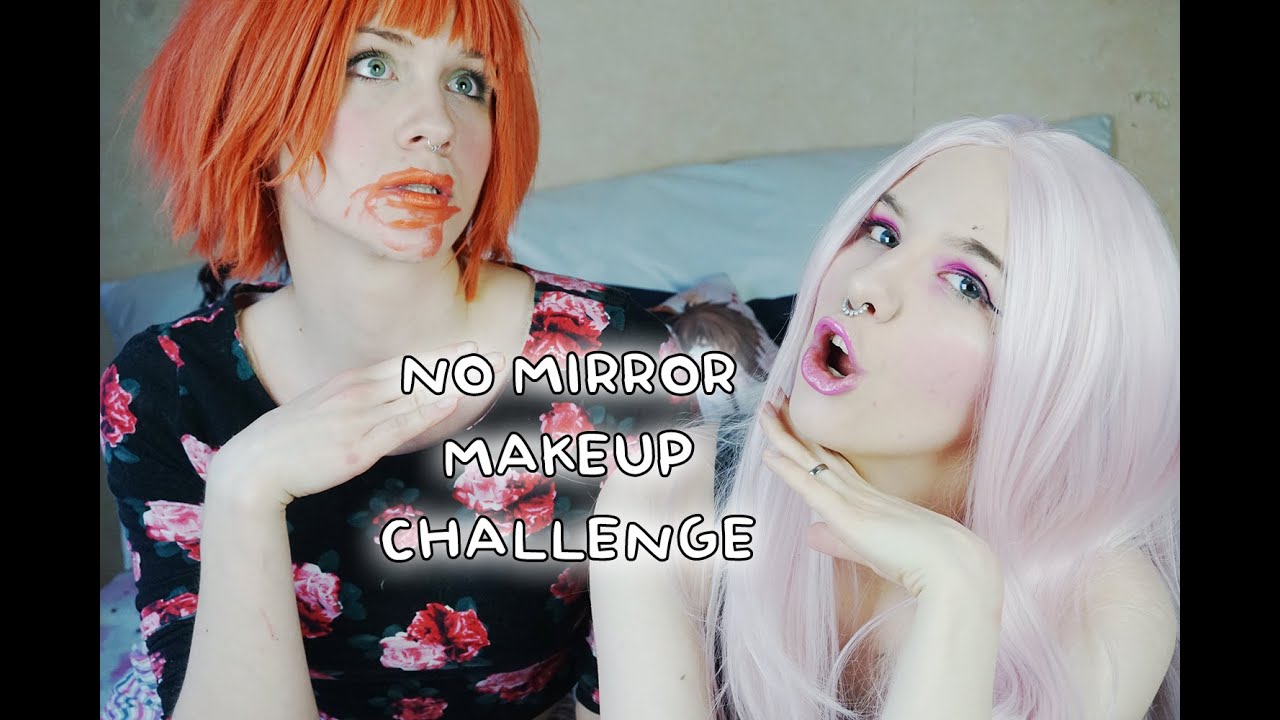 No Mirror Makeup Challenge ☆ With Sara Jack Pendragon Youtube