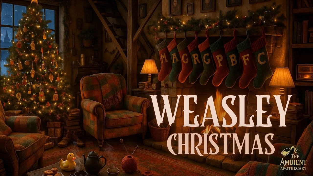 🎄Cozy Weasley Christmas at The Burrow | Harry Potter Winter Ambience ...